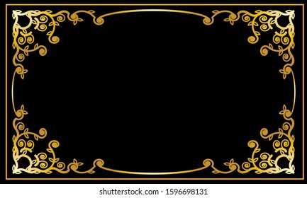 Unique Gold Border Looks Very Classic Stock Vector (Royalty Free ...