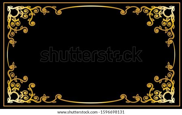 Unique Gold Border Looks Very Classic Stock Vector (Royalty Free ...
