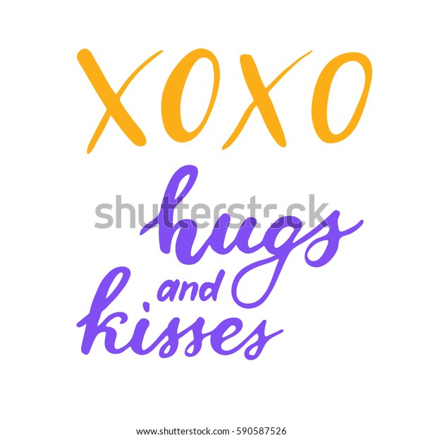 Unique Hand Lettering Design Xoxo Hugs Stock Vector (Royalty Free ...