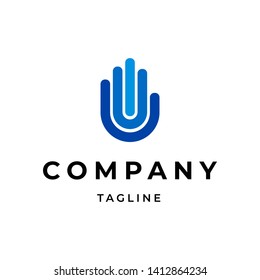 Unique Hand Logo Design Template Stock Vector (Royalty Free) 1412864234 ...