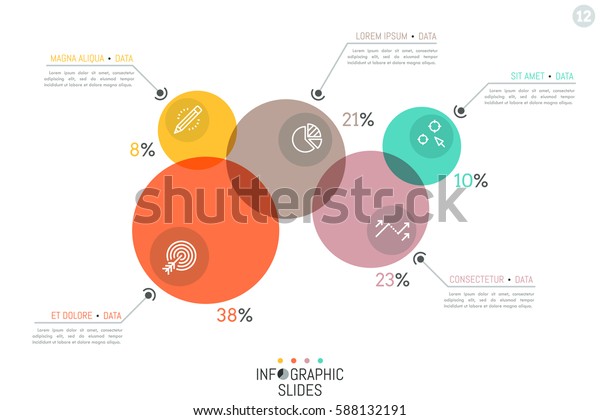 Unique Infographic Design Layout 5 Overlapping Stock Vector (Royalty ...