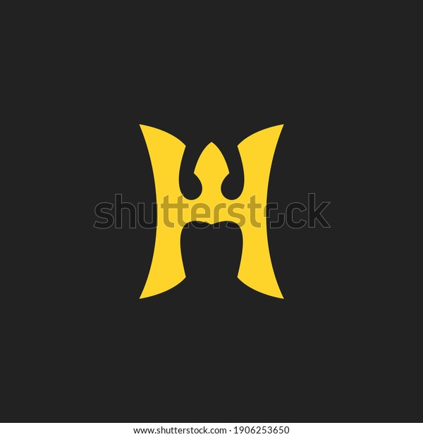 Unique Letter H King Crown Logo Stock Vector (Royalty Free) 1906253650 ...
