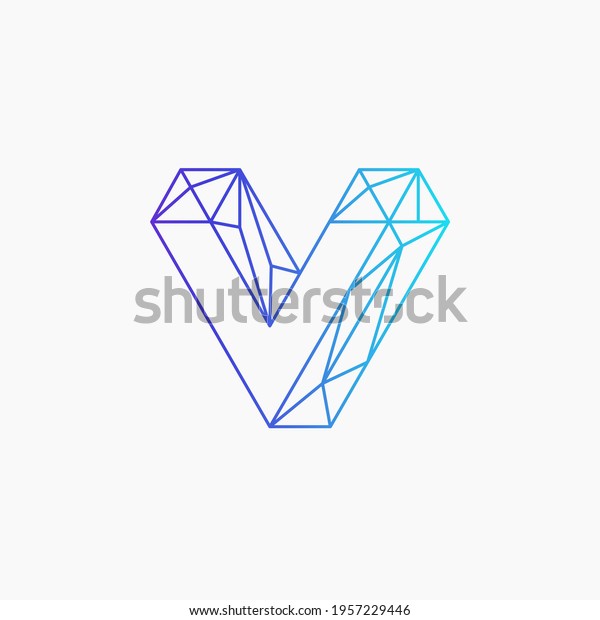 Unique Letter V Lines Forming Polygon Stock Vector (Royalty Free ...