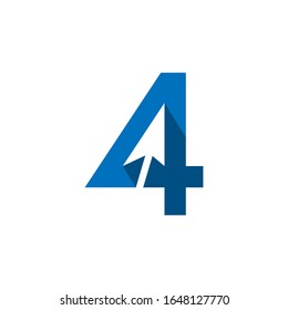 Unique Logo Number 4 Negative Space Stock Vector (Royalty Free ...