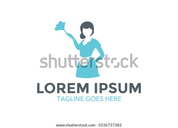 Unique Maid Logo Cleaning Service House Stock Vector (Royalty Free ...