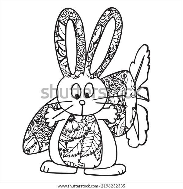 Unique Mandala Bunny Coloring Page Stock Vector (Royalty Free ...