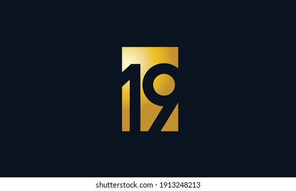 Unique Modern Number 19 Logo Stock Vector (Royalty Free) 1913248213 ...