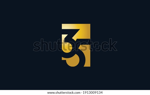 Unique Modern Number 35 Logo Stock Vector (Royalty Free) 1913009134