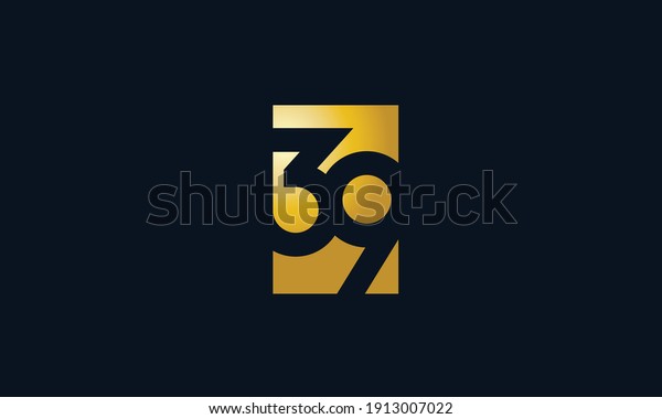 Unique Modern Number 39 Logo Stock Vector (Royalty Free) 1913007022