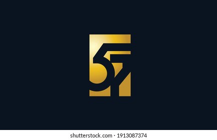Unique Modern Number 57 Logo Stock Vector (Royalty Free) 1913087374