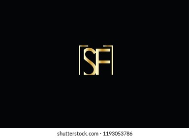 Unique Modern Sf Initial Black Gold Stock Vector (Royalty Free ...