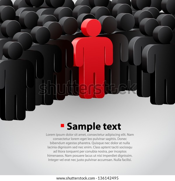 Unique Person Crowd Vector Illustration Stock Vector (Royalty Free ...