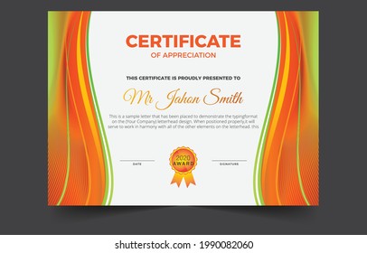 Unique Professional Certificate Template Stock Vector (Royalty Free ...