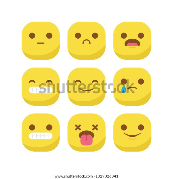 Unique Round Emoji Emoticon Smiley Icon Stock Vector (Royalty Free ...
