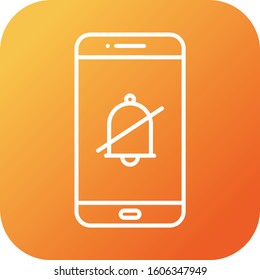Turn Off Phone Ringer Line Icon Stock Vector (Royalty Free) 734951692