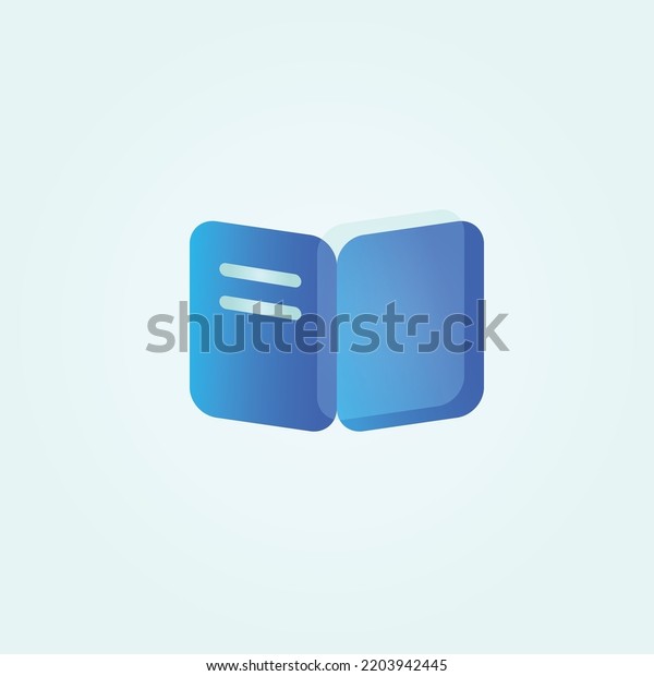 Unique Simple Book Icon Transparent Blue Stock Vector (Royalty Free ...