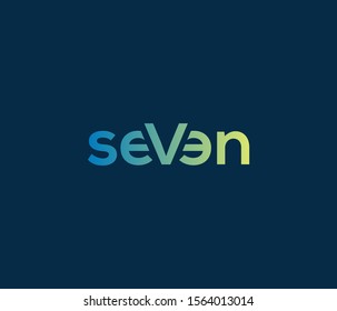 Unique Simple Lettering Seven Logo Concept Stock Vector (Royalty Free ...