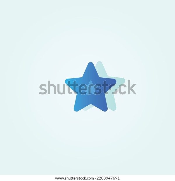 Unique Simple Star Icon Transparent Blue Stock Vector (Royalty Free ...