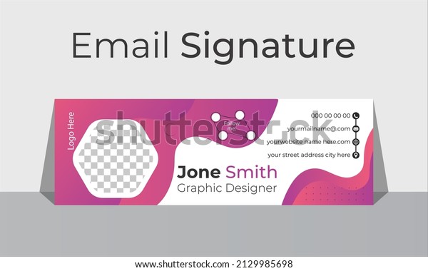 Unique Stylish Modern Corporate Email Signature Stock Vector (Royalty ...