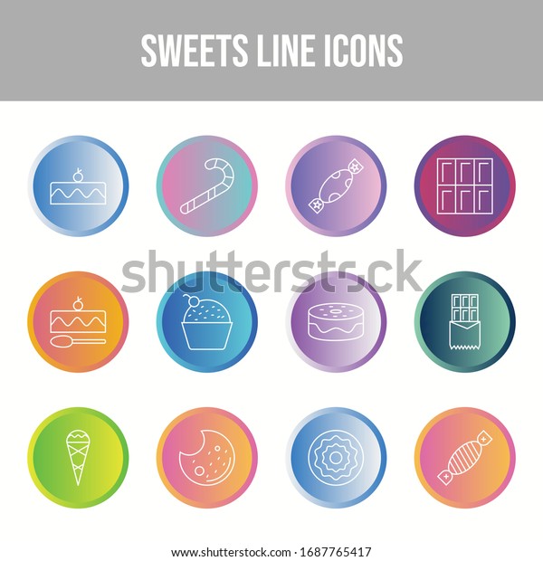 Unique Sweets Vector Icons Set Stock Vector (Royalty Free) 1687765417 ...