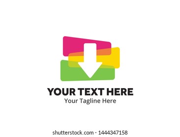 Cloud Download Logo Design 2 Color Stock Vector (Royalty Free) 1736082236
