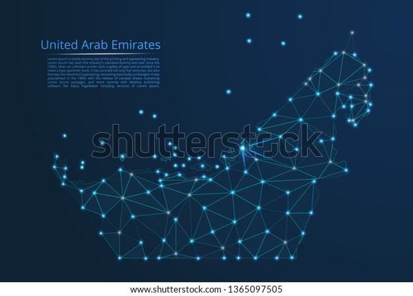 United Arab Emirates Communication Network Map Stock Vector (Royalty ...