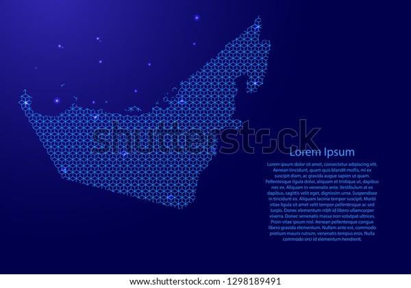 United Arab Emirates Map Abstract Schematic Stock Vector (Royalty Free ...