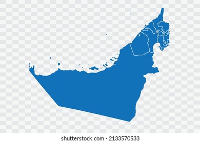 United Arab Emirates Map Blue Color Stock Vector (Royalty Free ...
