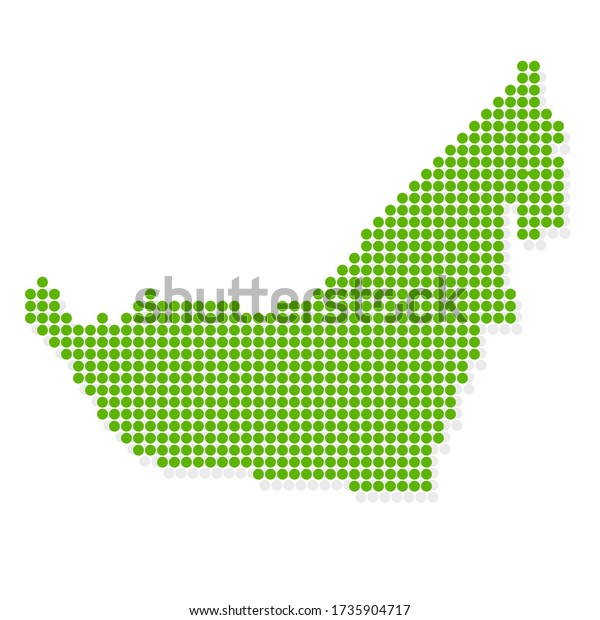 United Arab Emirates Map Green Dot Stock Vector (Royalty Free ...