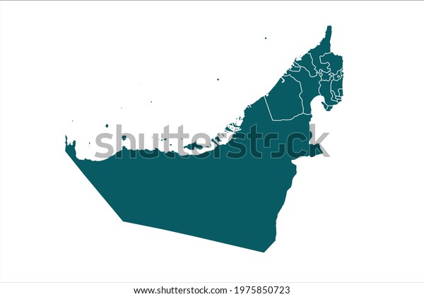 United Arab Emirates Map Green Color Stock Vector (Royalty Free ...