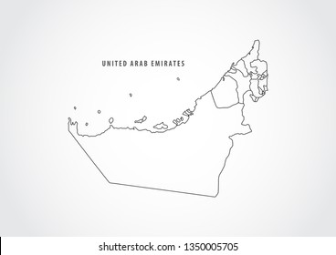 United Arab Emirates Map Outline On Stock Vector (Royalty Free ...
