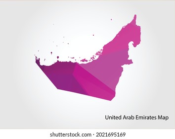 United Arab Emirates Map Pink Color Stock Vector (Royalty Free ...