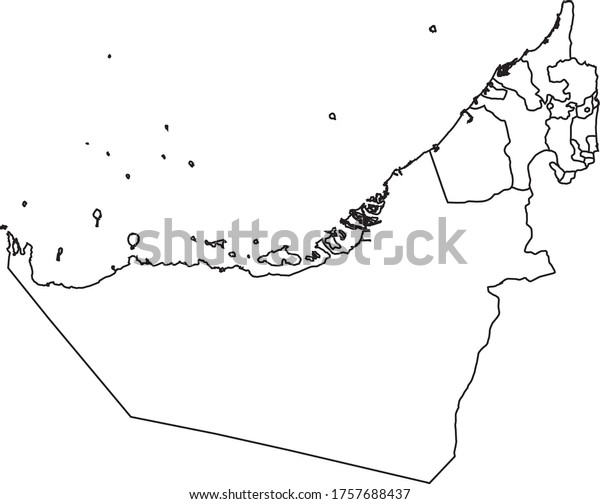 United Arab Emirates Map White Color Stock Vector (Royalty Free ...