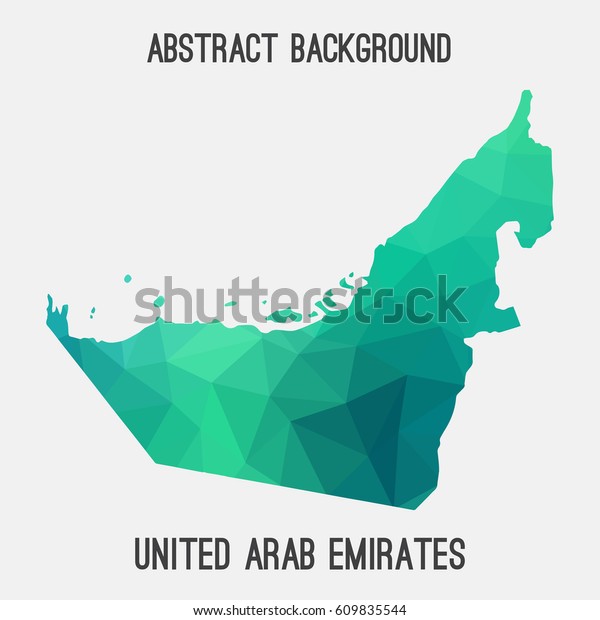 United Arab Emiratesuae Map Geometric Polygonalmosaic Stock Vector ...