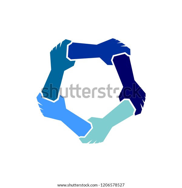 United Hand Logo Vector: เวกเตอร์สต็อก (ปลอดค่าลิขสิทธิ์) 1206578527 ...