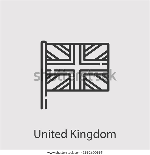United Kindom Icon Vector Iconeditable Strokelinear Stock Vector ...