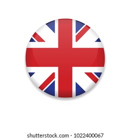 United Kingdom Flag Button Isolated On Stock Vector (Royalty Free ...
