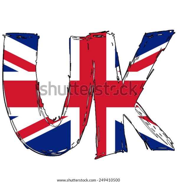 United Kingdom Flag Text Name Country Stock Vector (Royalty Free ...