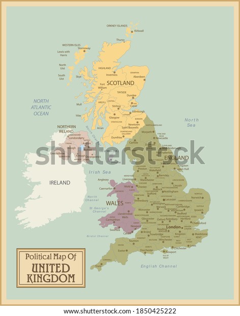United Kingdom Highly Detailed Map Elements Stock Vector (Royalty Free ...