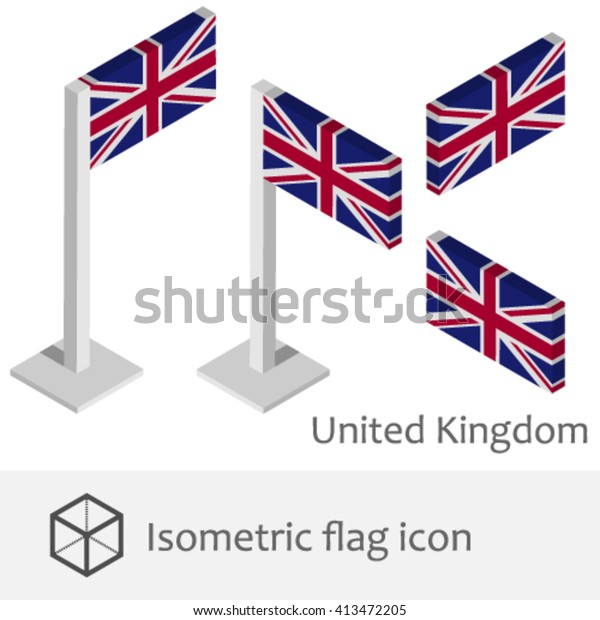 United Kingdom Isometric Flag Icon Stock Vector (Royalty Free) 413472205