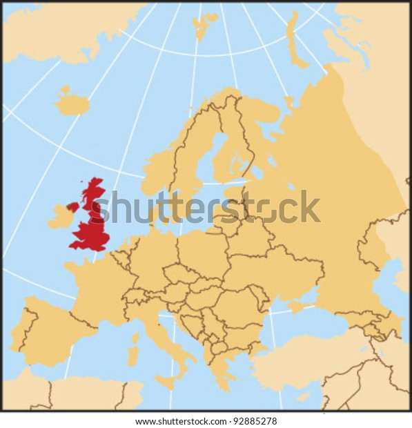 United Kingdom Locate Map Stock Vector (Royalty Free) 92885278 ...