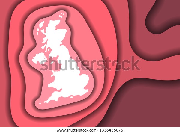 United Kingdom Map Abstract Schematic Pink Stock Vector (Royalty Free ...