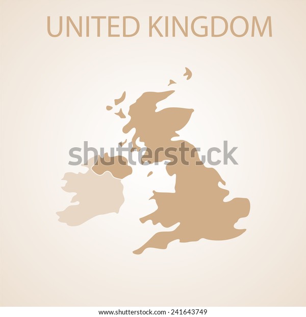United Kingdom Map Brown Stock Vector (Royalty Free) 241643749 ...