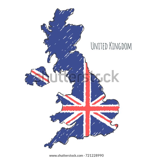 United Kingdom Map Hand Drawn Sketch Stock Vector (Royalty Free) 721228990