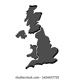 Green United Kingdom Uk Map Without Stock Vector (Royalty Free) 1195266715