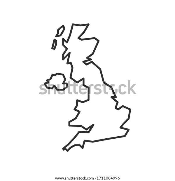 United Kingdom Map Icon Isolated On Stock Vector (Royalty Free) 1711084996
