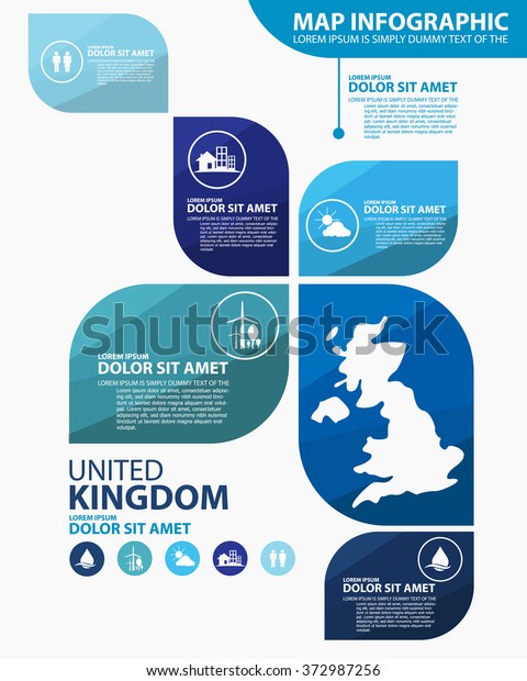 United Kingdom Map Infographic Stock Vector (Royalty Free) 372987256 ...