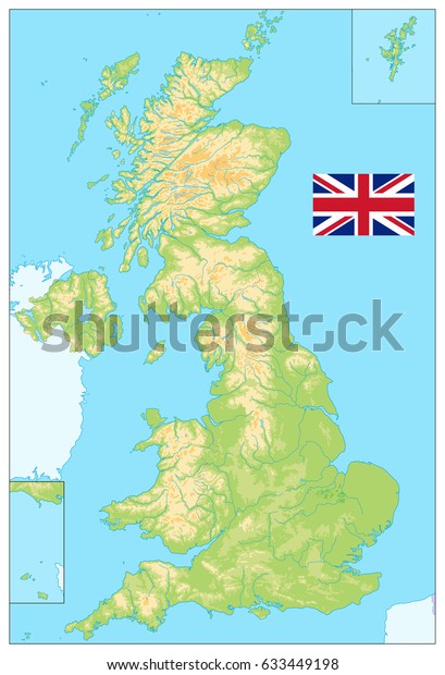 United Kingdom Physical Map No Text Stock Vector (Royalty Free ...