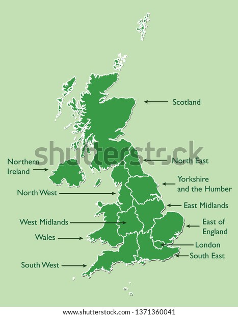 United Kingdom Uk Map Land Area Stock Vector (Royalty Free) 1371360041 ...