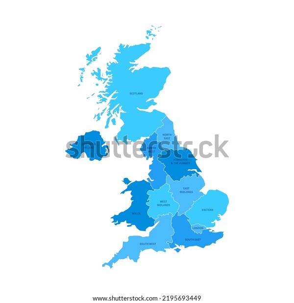 United Kingdom Uk Regions Map Editable Stock Vector (Royalty Free ...